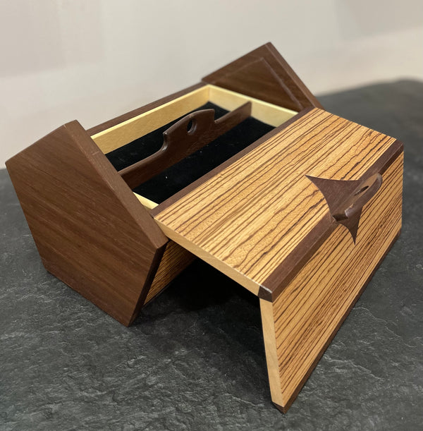 Five Sided Box - Zebrano & Peruvian Walnut - Bluerock Gallery