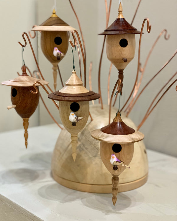 Lg Bird House Ornament - Bluerock Gallery